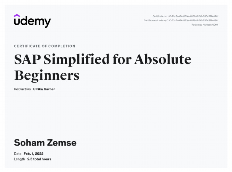 SAP Simplified Certificate | PDF