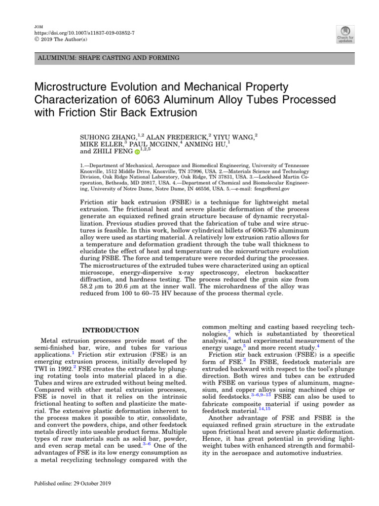 Microstructure Evolution and Mechanical Property C | PDF