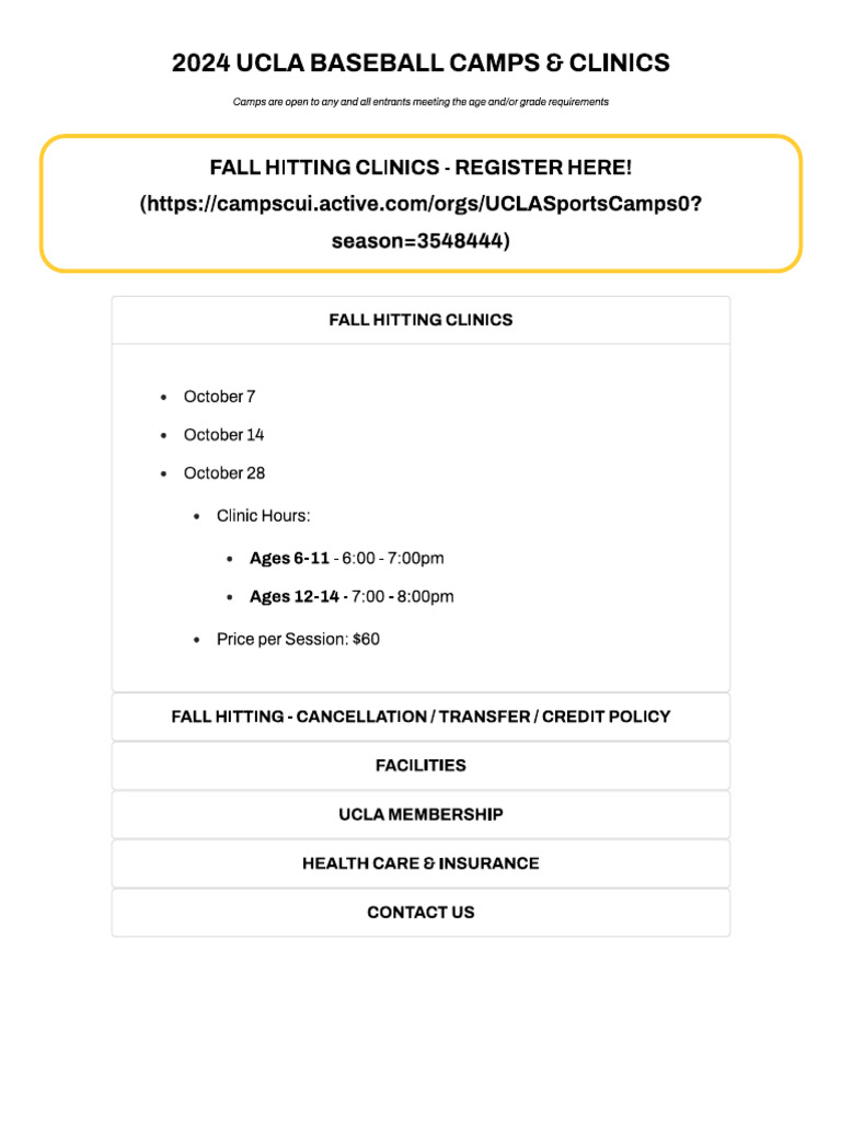 Ucla Fall Camps | PDF