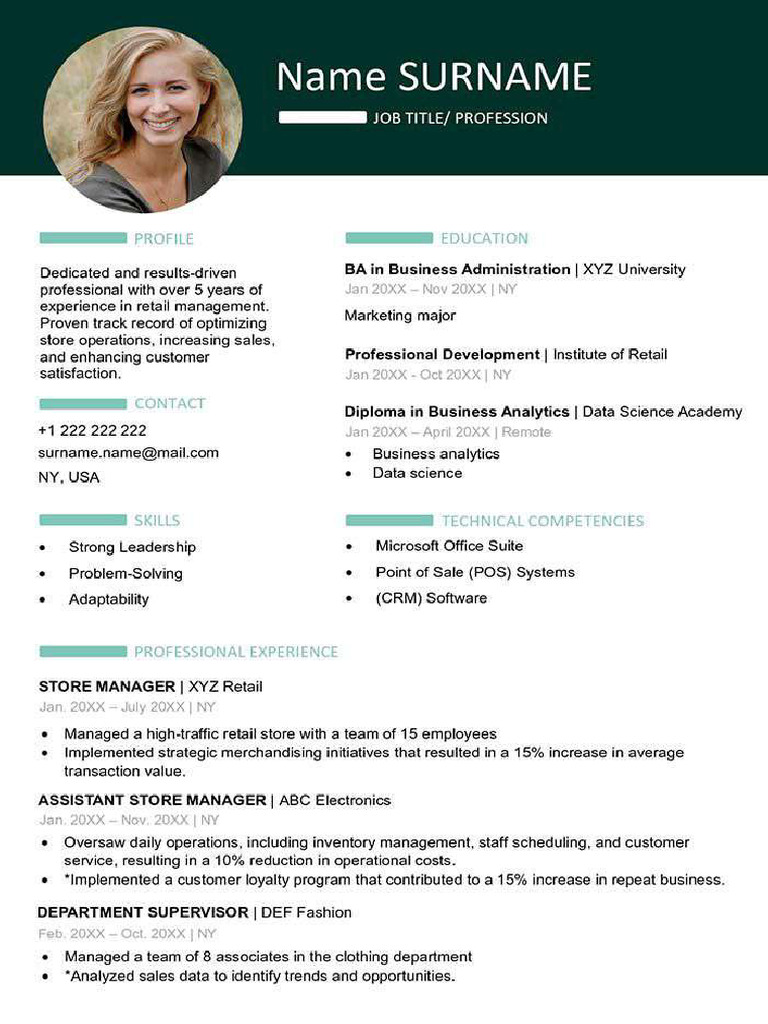 Personal Resume Example 254 | PDF