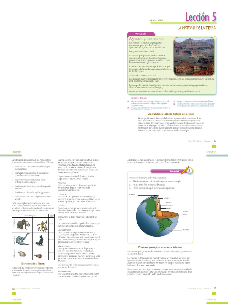 Historia y Estructura de la Tierra | PDF | Suelo | Tierra