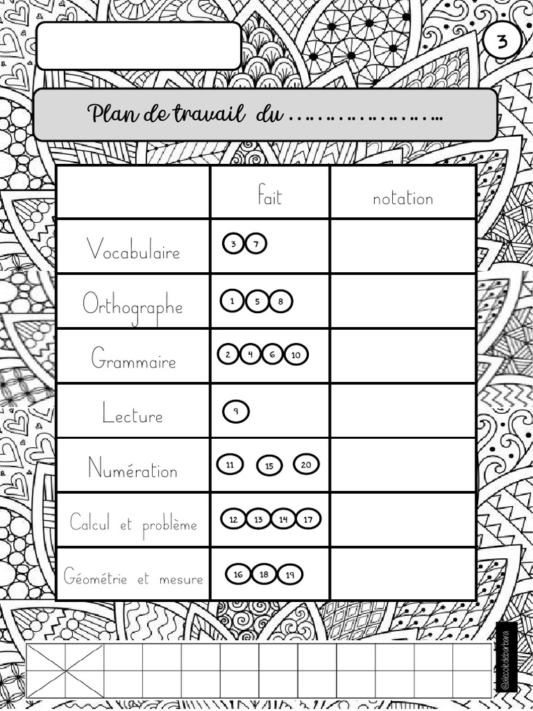 Plan De Travail Ce1 Recreatisse – JRYE