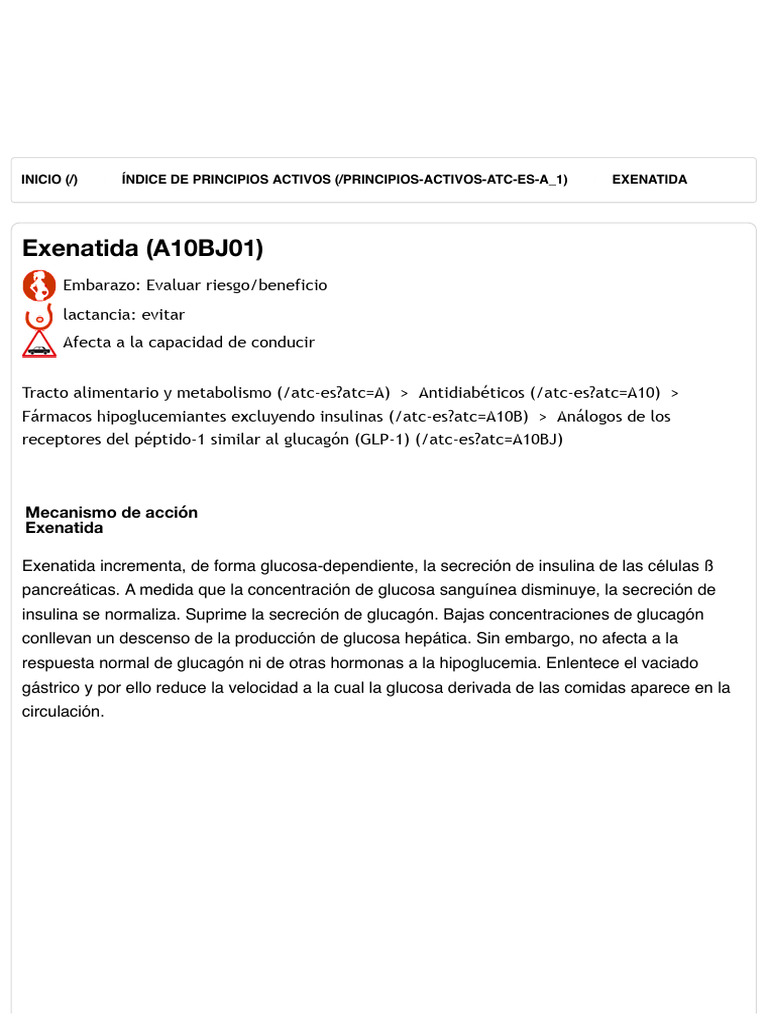 Exenatida Vademécum | PDF