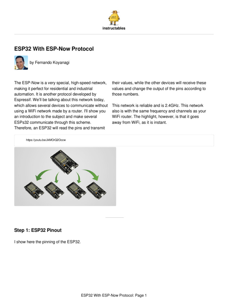 ESP32 With ESP Now Protocol | PDF