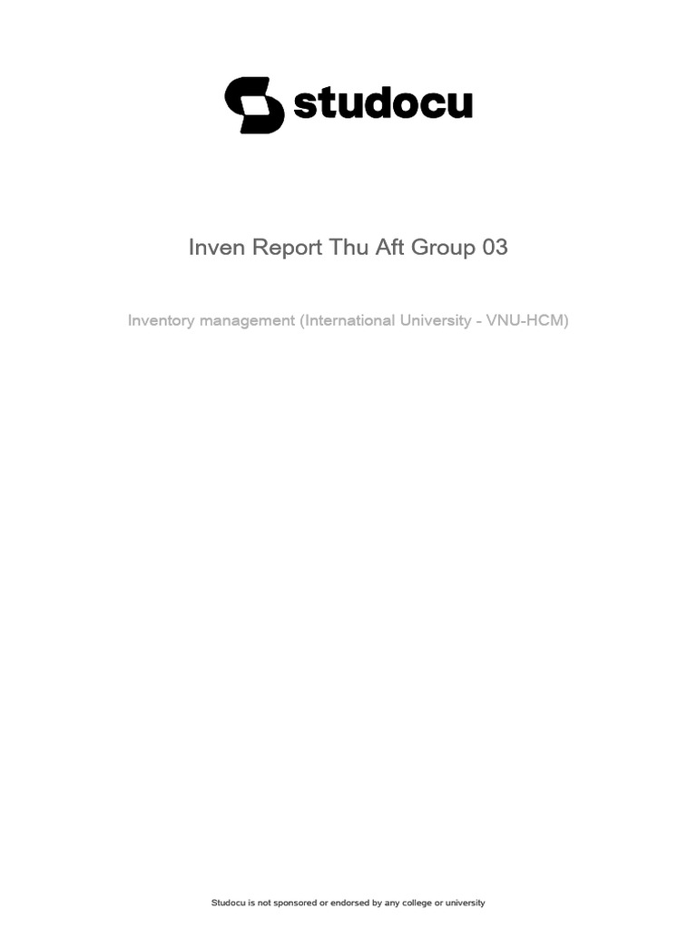 INVENTORY MANAGEMENT Inven-Report-Thu-Aft-Group-03 | PDF