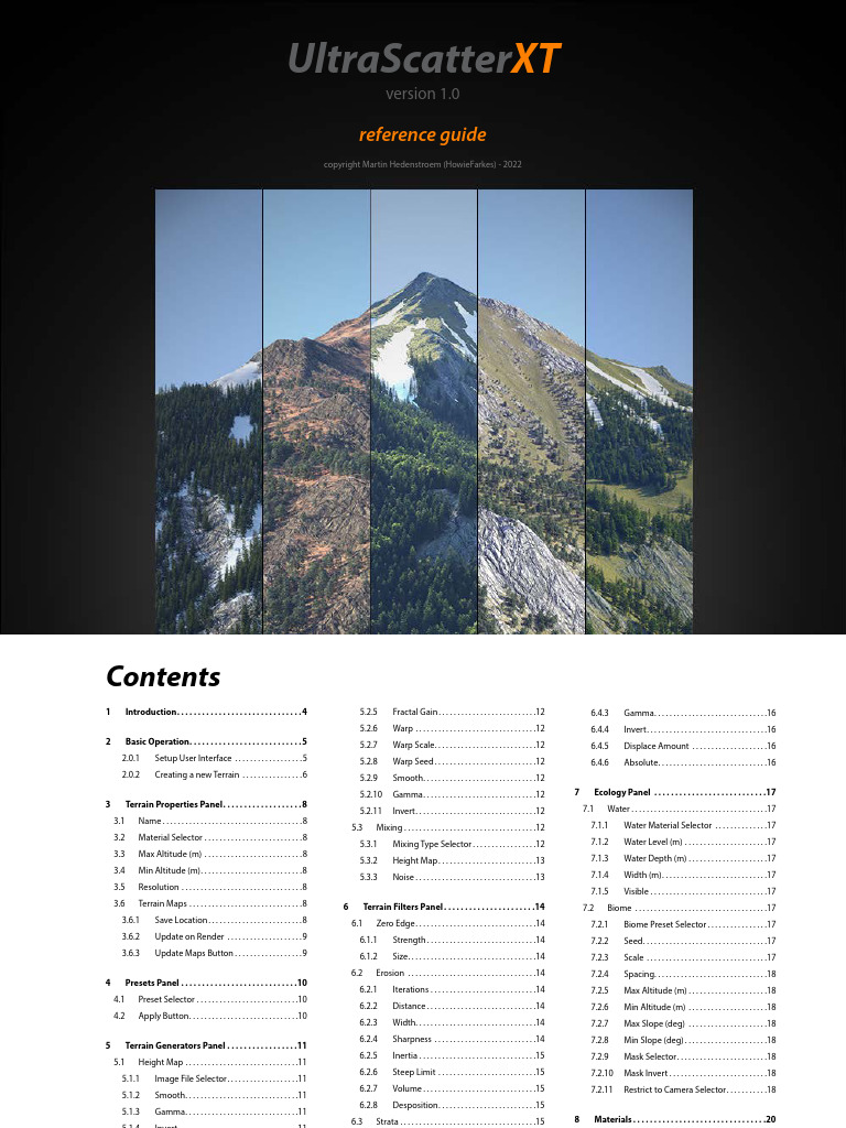 UltraSceneryXT Reference Guide | PDF