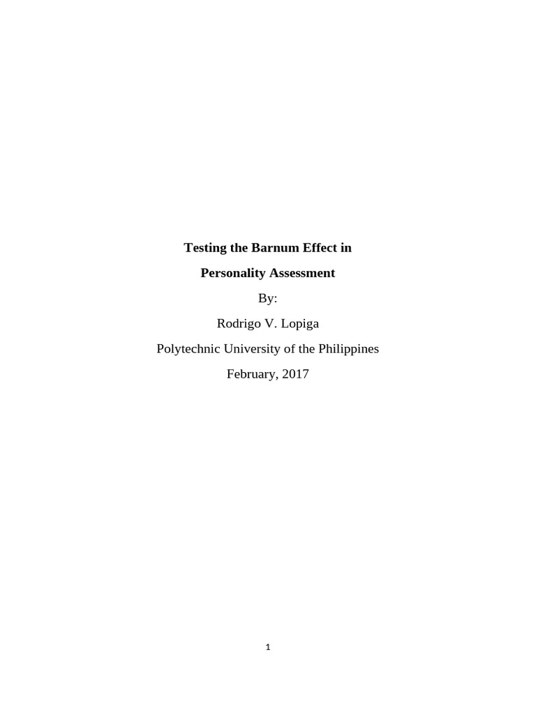 Barnum Principle | PDF