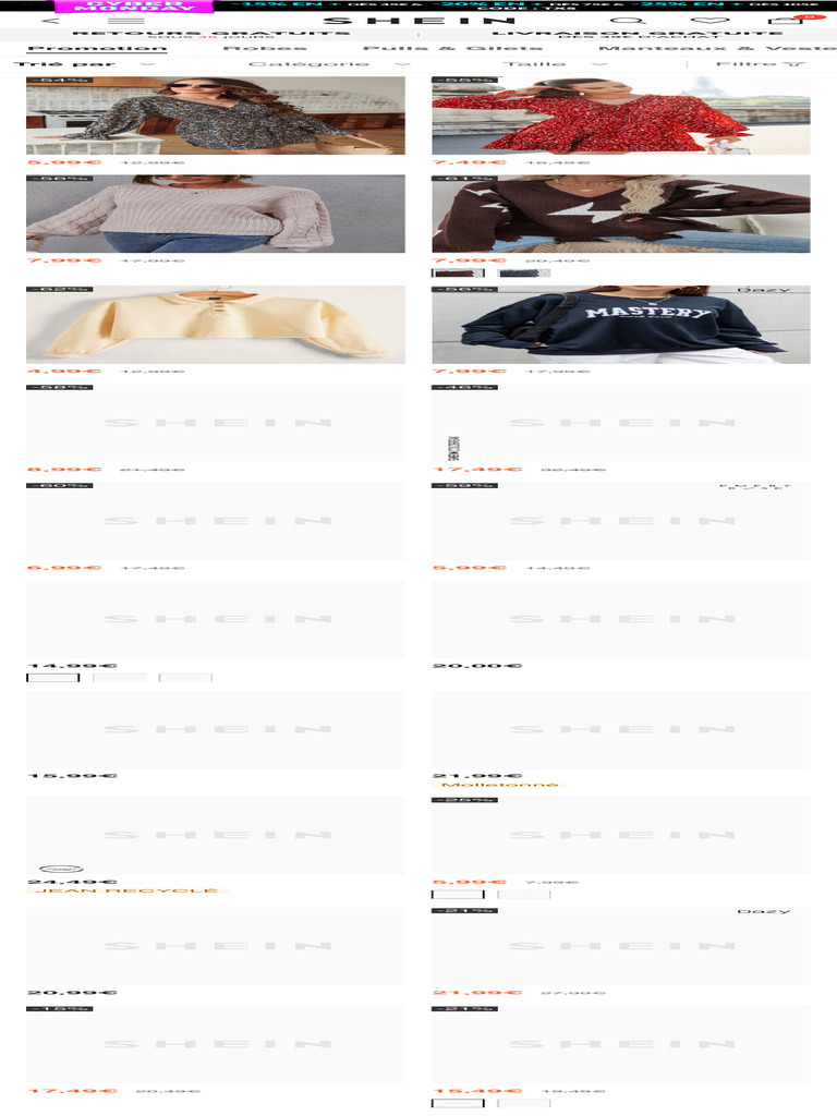 Vêtements homme & femme, shoppez la mode en ligne SHEIN | PDF