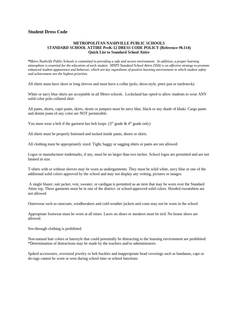 Student+Dress+Code | PDF