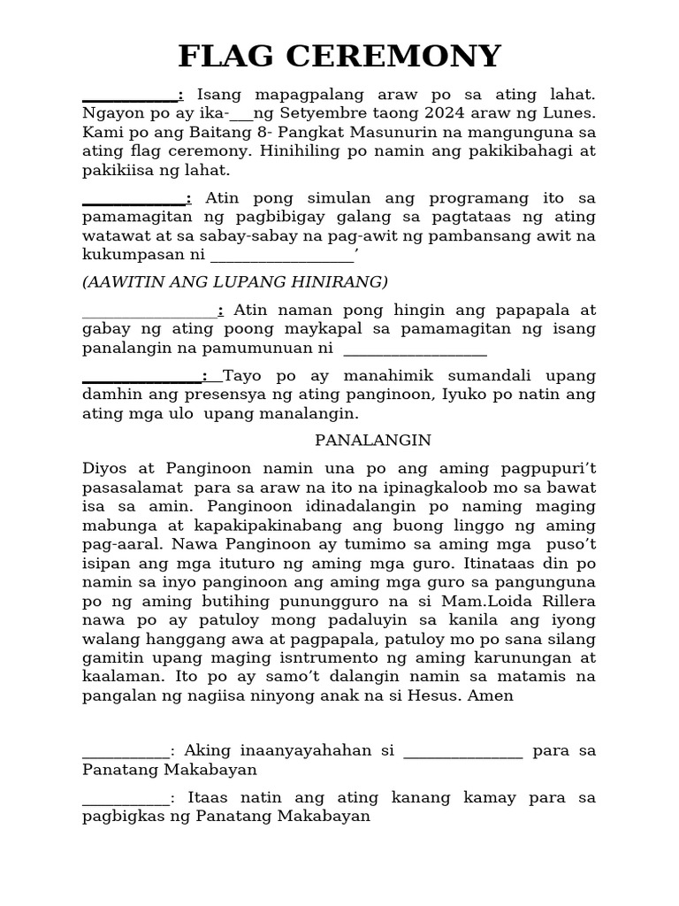 Script Flag Ceremony | PDF