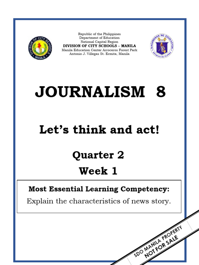 JOURNALISM 8 - Q2 - Mod1 | PDF