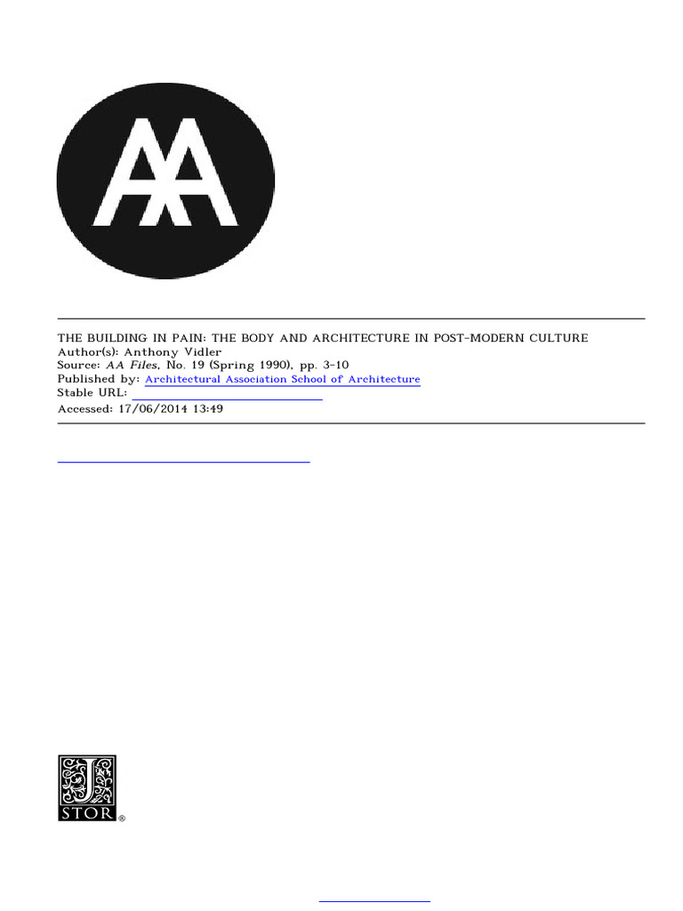 The Building in Pain The Body and Architecture in Post-Modern Culture | PDF
