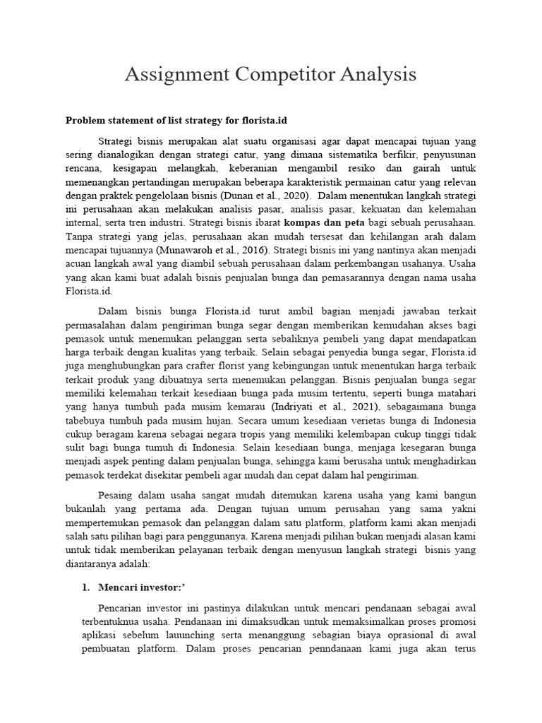 Assignment Competitor Analysis | PDF