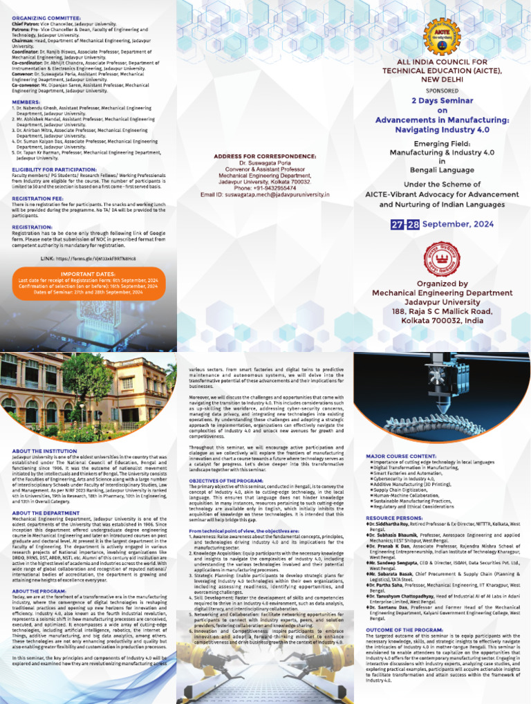 Brochure Aicte-Vaani 2024 | PDF