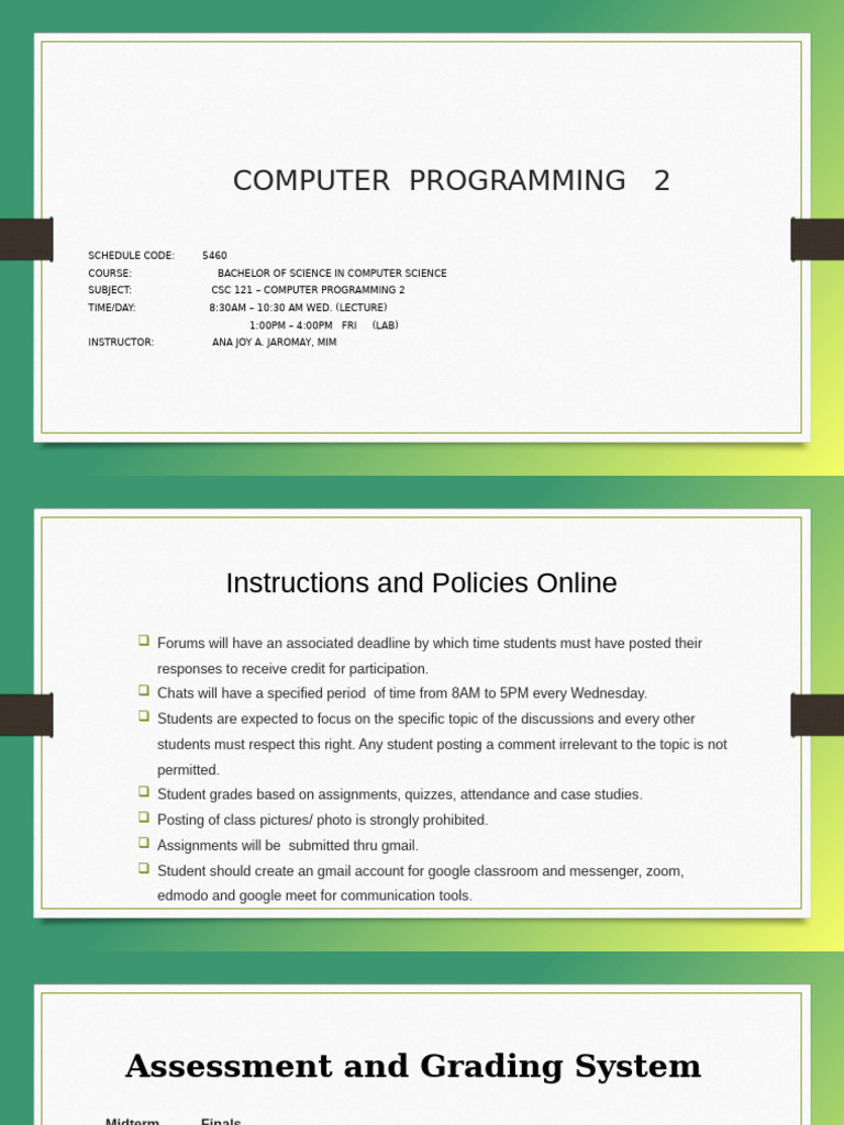 Computer Programming 2 | PDF