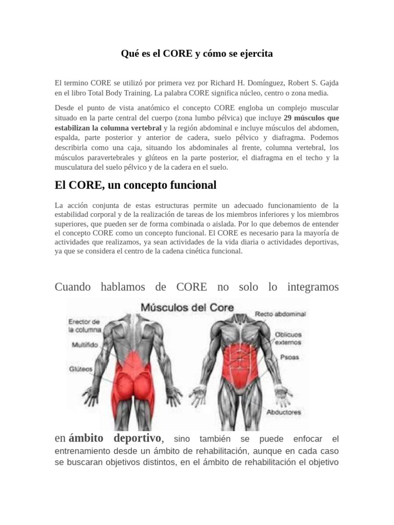 QuÃ© Es El CORE y Cã Mo Se Ejercita | PDF