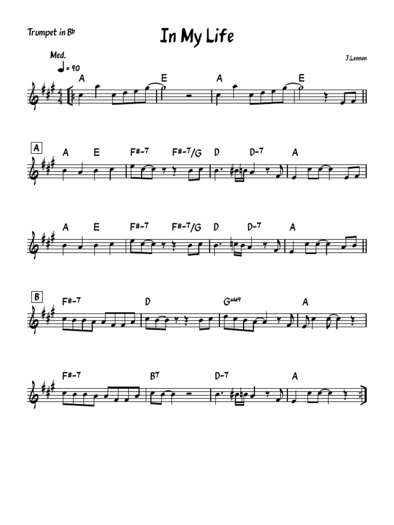 In My Life-Trumpet - in - BB | PDF