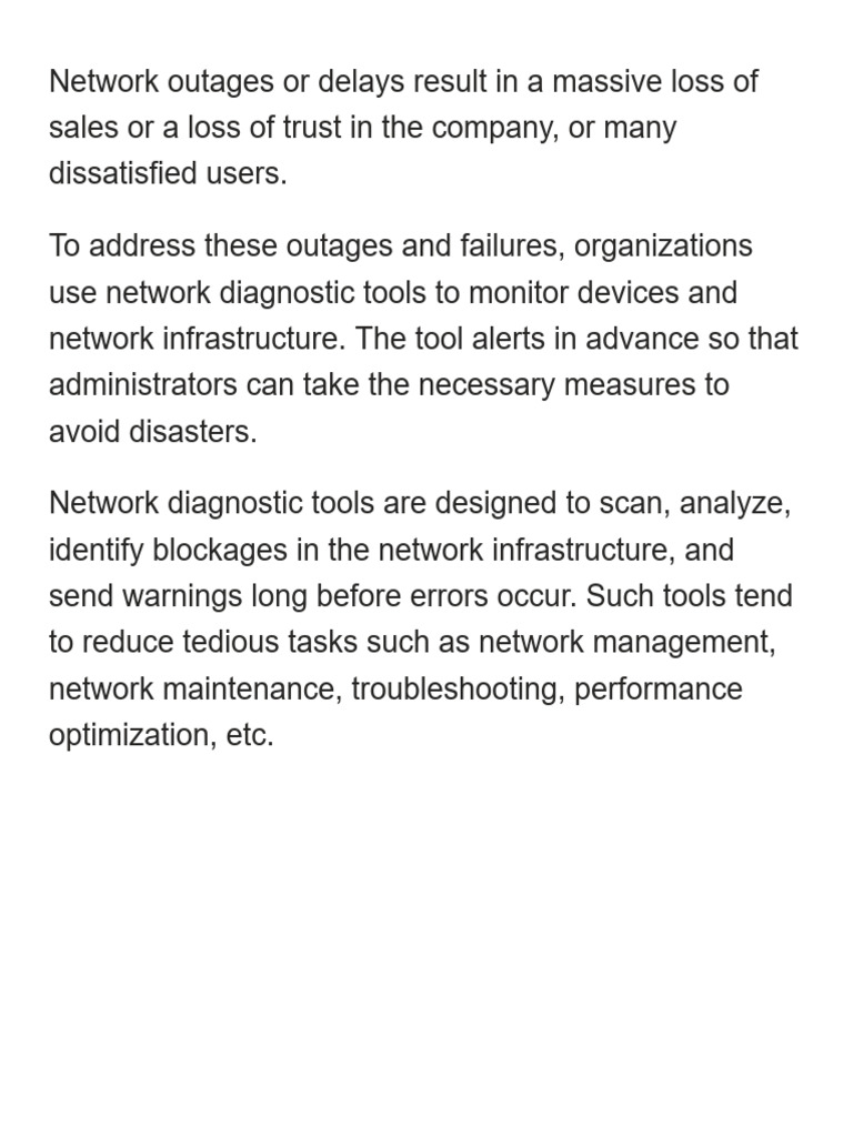 Network Diagnostic Tools | PDF