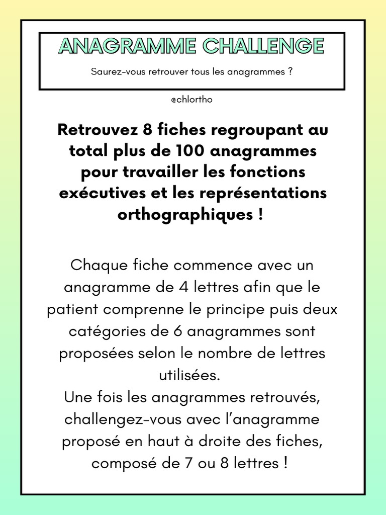Anagramme Challenge | PDF