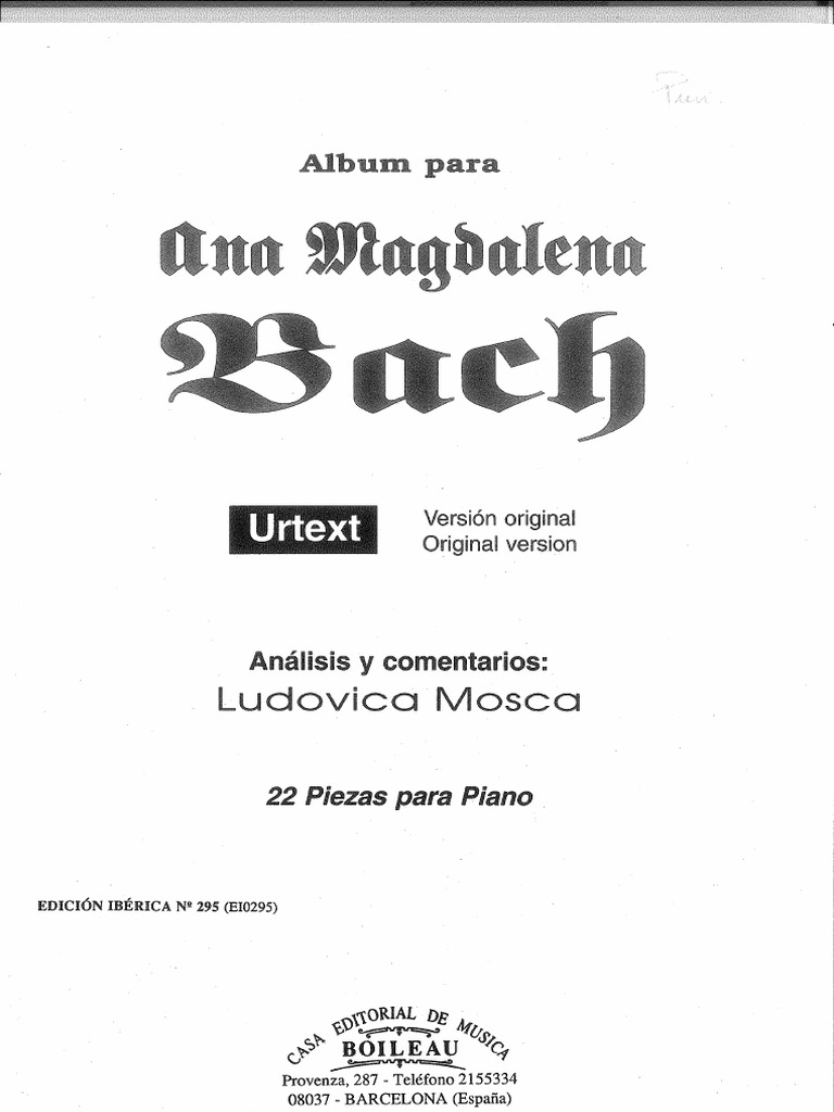 00 BACH - Anna.Magdalena - Bach Rev Ludovica Mosca | PDF