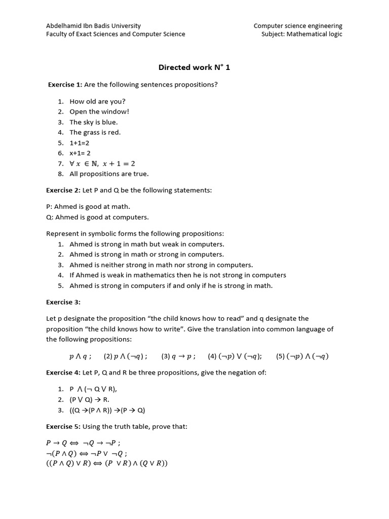 Directed Work 1 | PDF