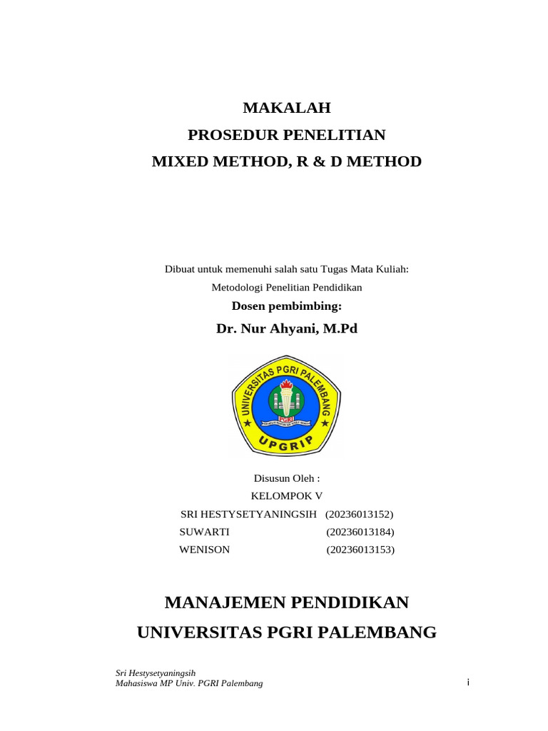 MAKALAH MIXED, RND Method | PDF