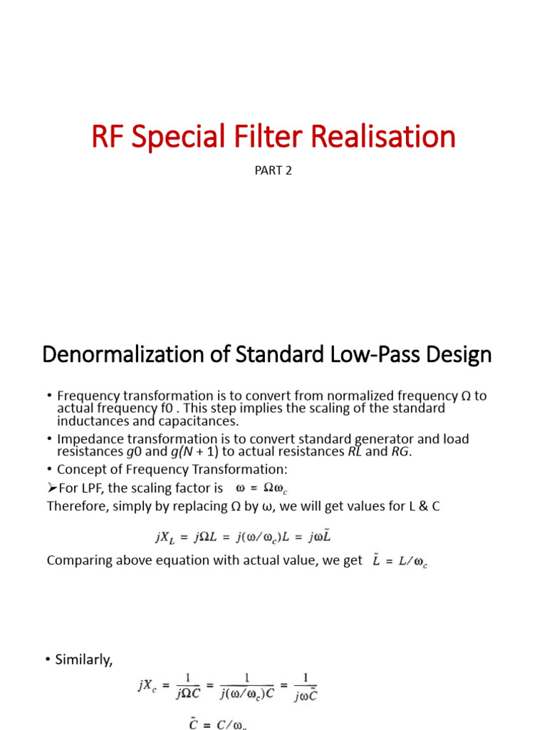 RF Filter Design 2 | PDF | Science & Mathematics