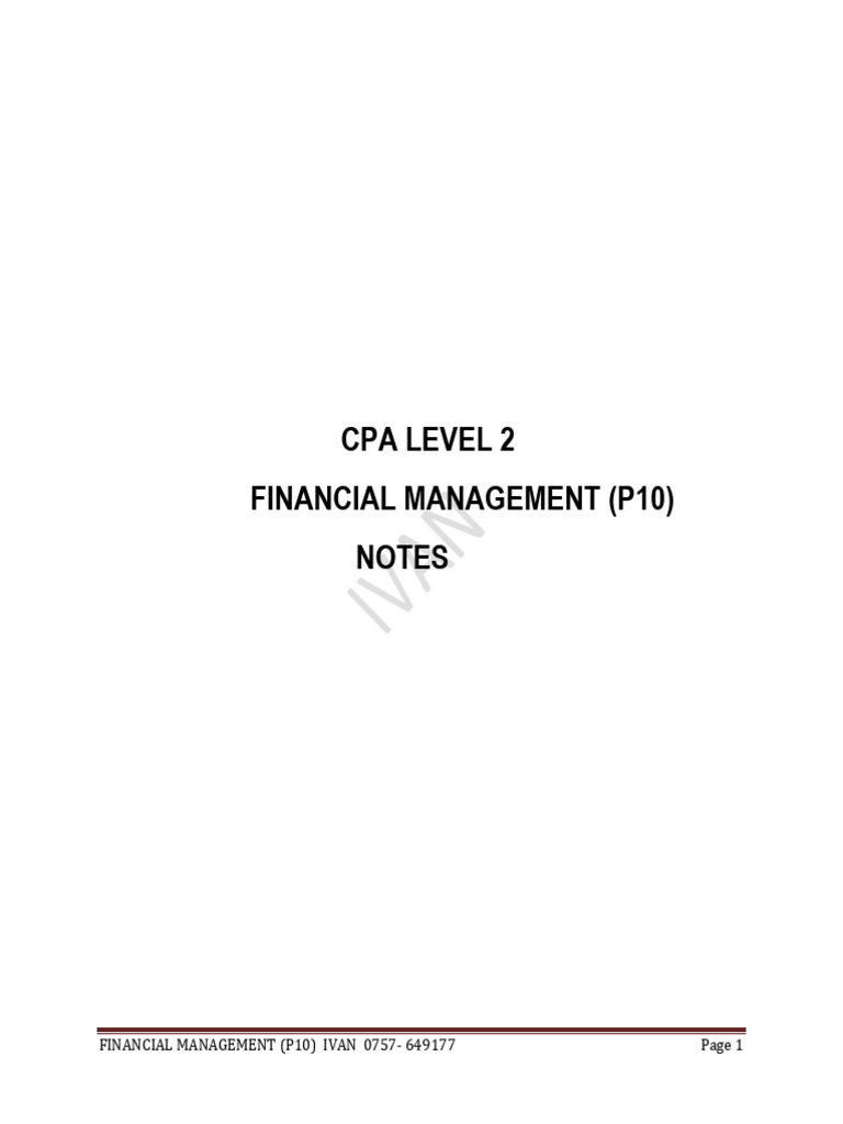 Financial Management Notes | PDF