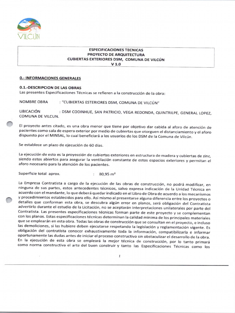 Especificaciones Tecnicas Techumbre | PDF