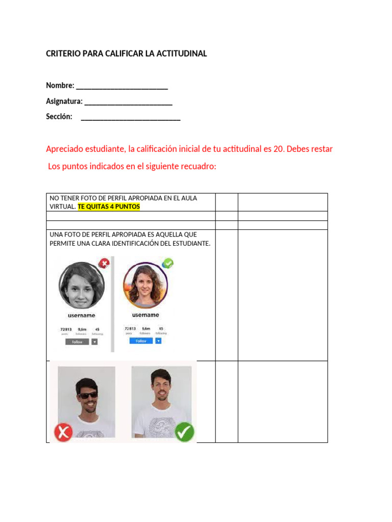 Criterio para Calificar La Actitudinal Ëtica B 2024-Ii | PDF