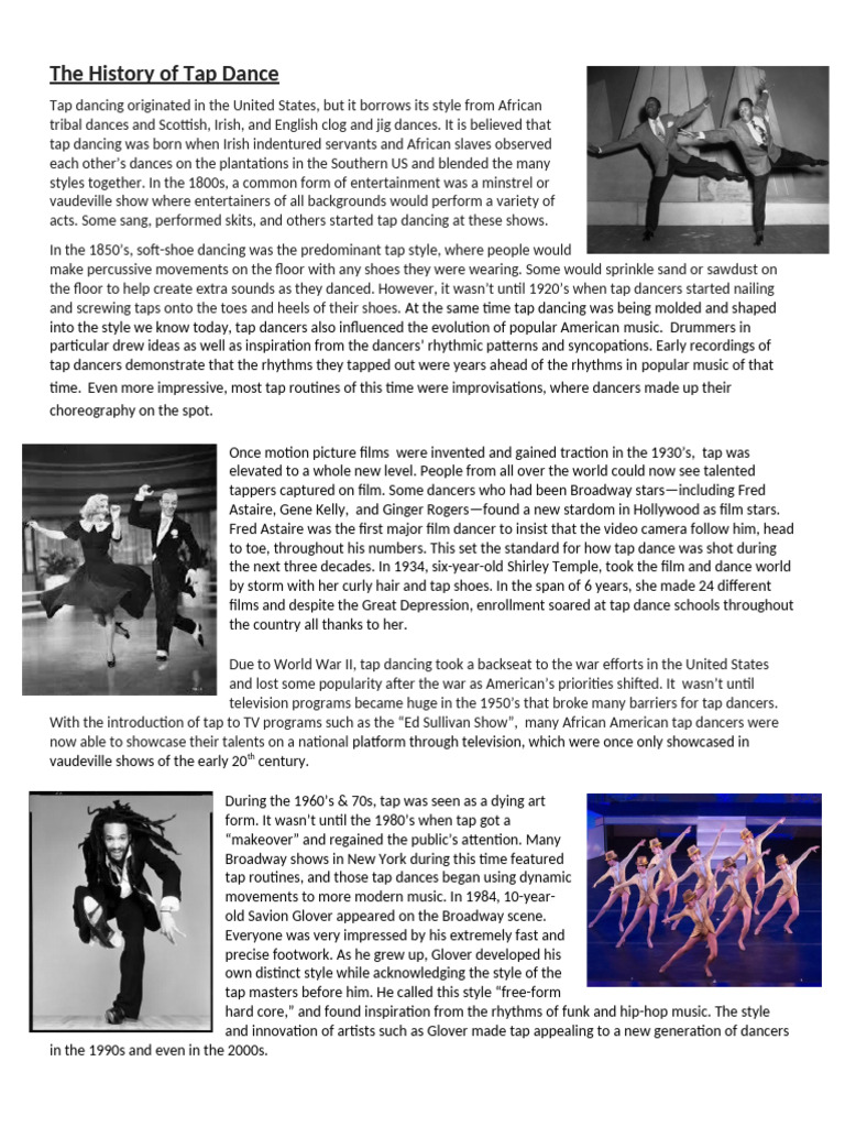 History of Tap Dance | PDF