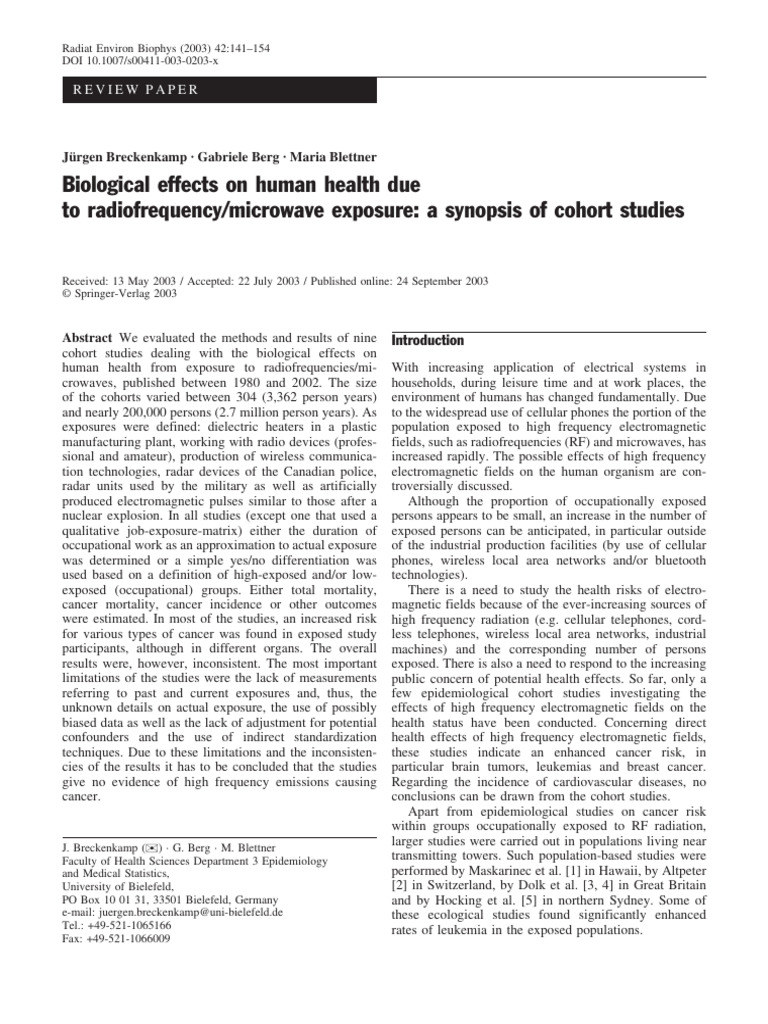 Biological Effects On Human Health Due T | PDF | Hertz | Science ...