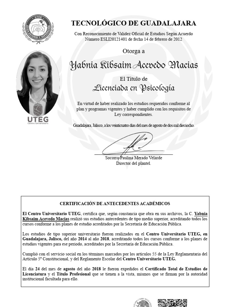 Titulo Profesional UTEG | PDF