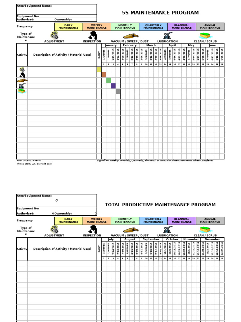 5S Maintenance Chart | PDF