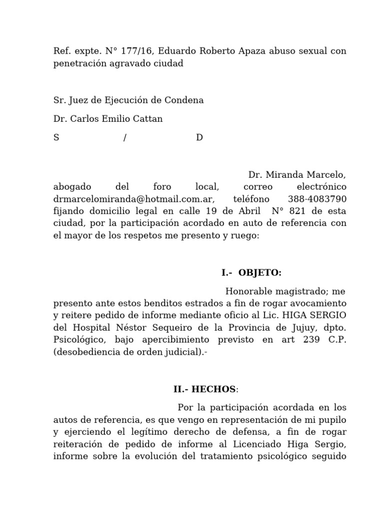 Reiteracion de Solicitud de Informe | PDF