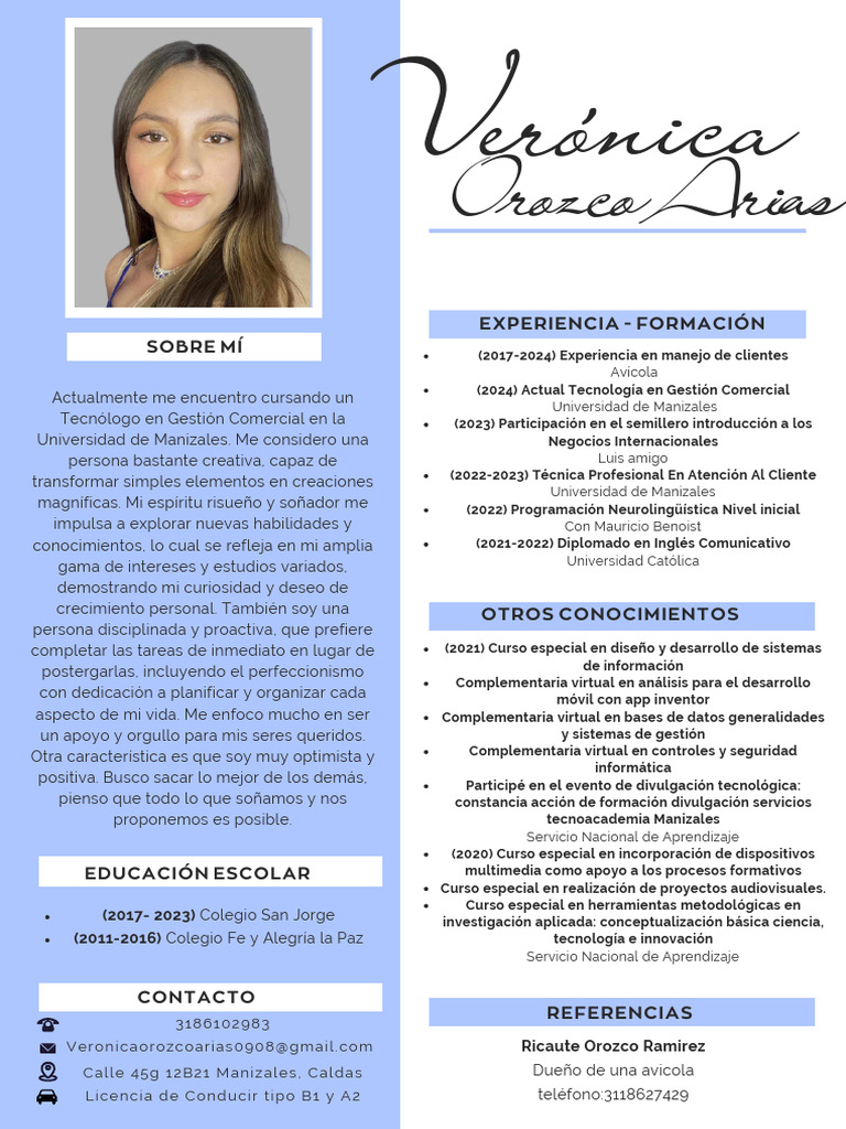 Formación y Experiencia Profesional de Verónica | PDF | Experiencia ...