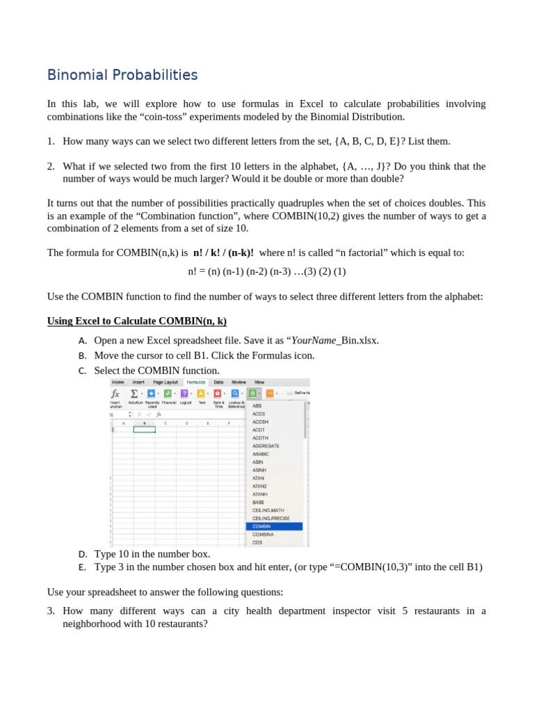 Binomial Probabilities | PDF