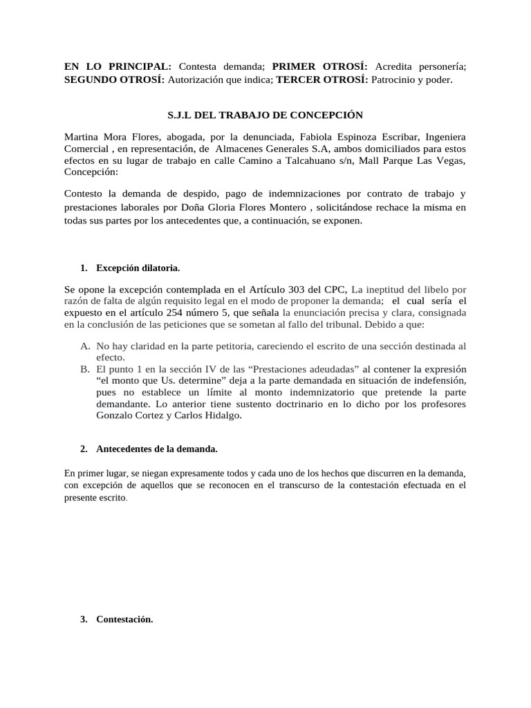 Contestación | PDF