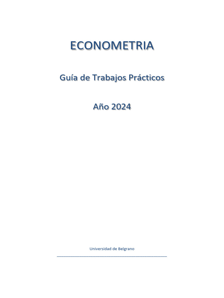 Guía TP Econometría - 2024 | PDF