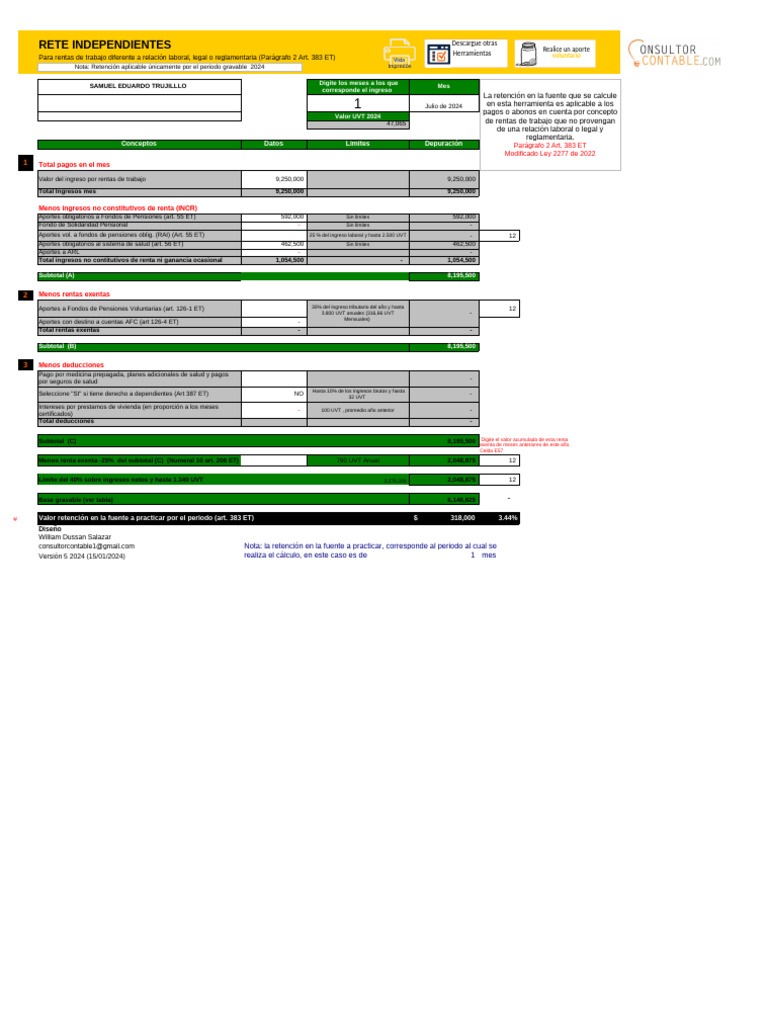 Formato Retención | PDF
