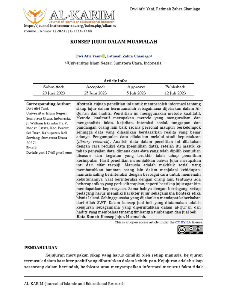 3 Dwi Afri Yani, Fatimah Zahra Chaniago | PDF