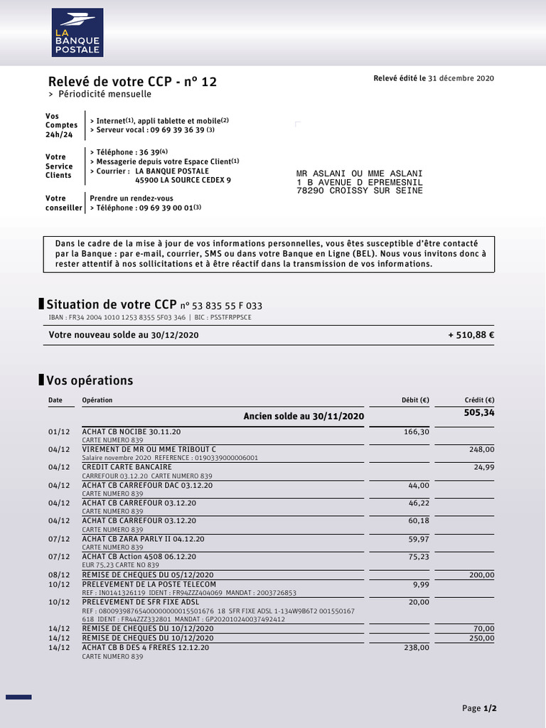 2020-12-e-relevé-MR ASLANI OU MME ASLANI-CCP | PDF