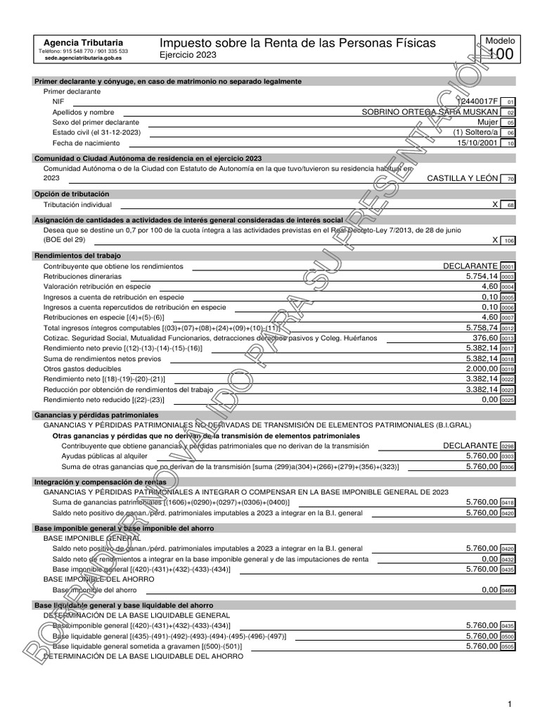 IRPF 2023: Declaración y Resultados | PDF