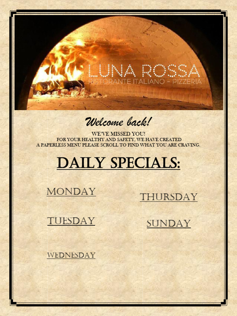 Luna Rossa Menu | PDF