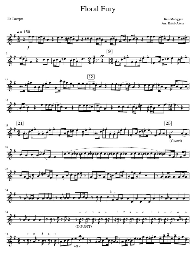 Floral Fury (Playable Full Trumpet Solo) | PDF