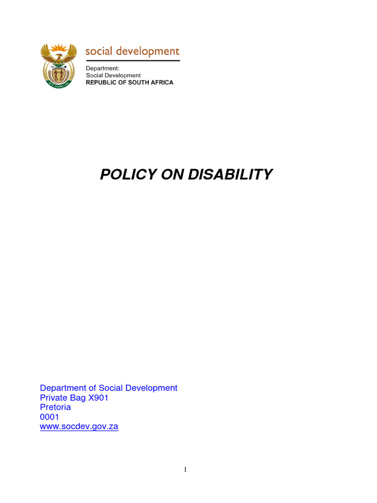 National Disability Policy | PDF | Disability | Accessibility