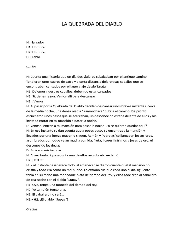 La Quebrada Del Diablo | PDF