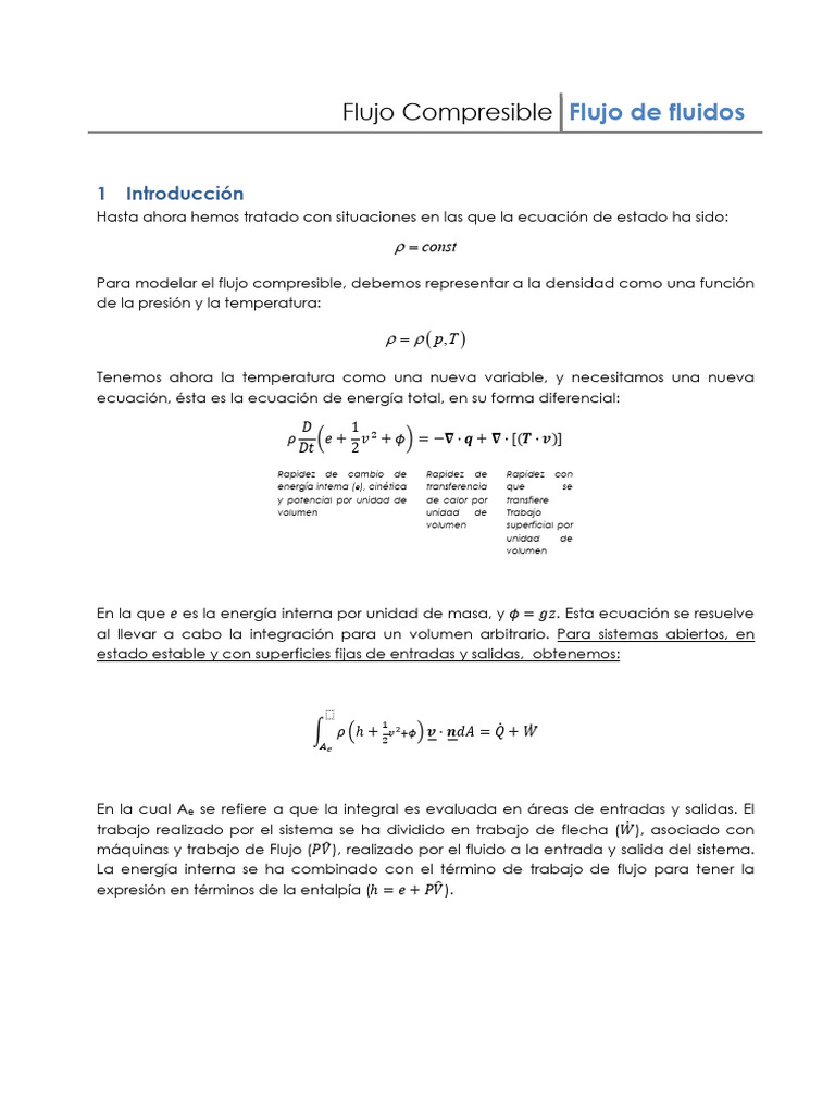Flujo Compresible | PDF | Gases | Ciencia y matemáticas