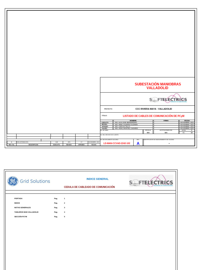 Cedula de Cableado de Comunicaciones Maniobras | PDF