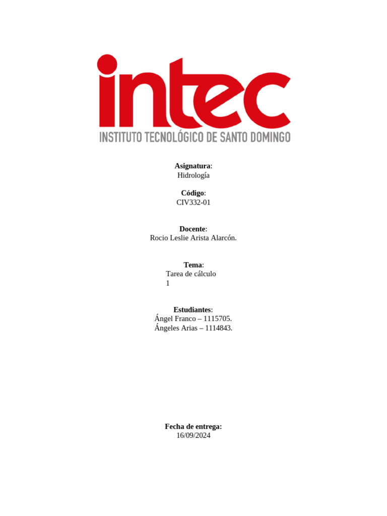 Cálculo 1 Hidro | PDF